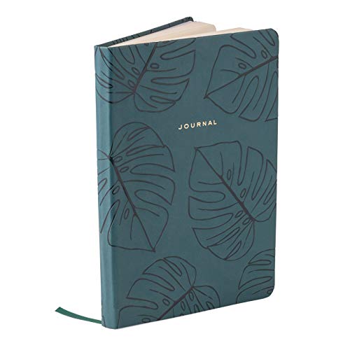 Eccolo Medium Lined Journal Notebook, Flexible Cover, A5 Writing Journal, 256 Ruled Ivory Pages, Ribbon Bookmark, Lay Flat, Notebook for Work or School, Palms (Green, 5.75-x-8.25 inches)