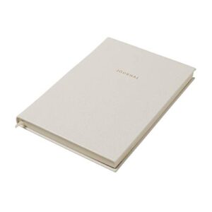 Eccolo Medium Lined Journal Notebook, Hardbound Cover, A5 Writing Journal, 256 Ruled Ivory Pages, Ribbon Bookmark, Lay Flat, Notebook for Work or School (White, 5.75-x-8.25 inches)