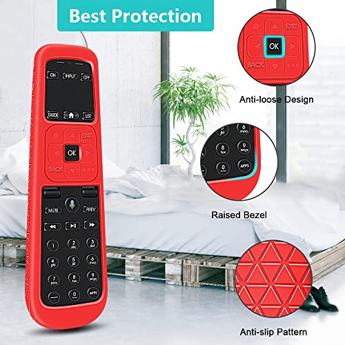 Protective Case Covers for AT&T TV Now DirecTV Receiver Remote Control Voice Remote Control C71KW,for AT&T TV Now DirecTV Remote Battery Back Shockproof Silicone Cover Holder Skin Protector-Red