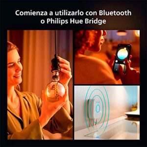 Philips Hue Dimmable Warm White Vintage Smart G25 Edison Bulb, Bluetooth & Hub Compatible (Hue Hub Optional), Voice Activated with Alexa, Google Assistant, and HomeKit