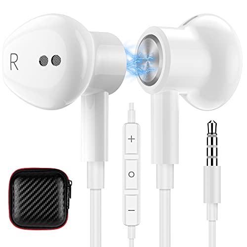 TITACUTE 3.5mm Earbuds Noise Canceling Headphone with Microphone Magnetic in-Ear Wired Jack Earphone for Google Pixel 4a 3a 5a Samsung S10 S10e S9 Galaxy A03s Core A13 A12 A14 iPhone 6 6s Moto G Power