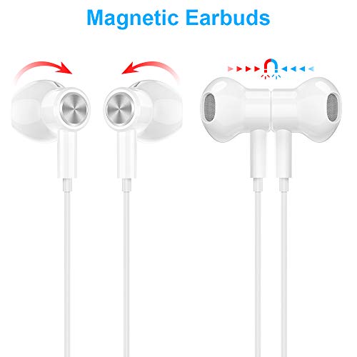 TITACUTE 3.5mm Earbuds Noise Canceling Headphone with Microphone Magnetic in-Ear Wired Jack Earphone for Google Pixel 4a 3a 5a Samsung S10 S10e S9 Galaxy A03s Core A13 A12 A14 iPhone 6 6s Moto G Power