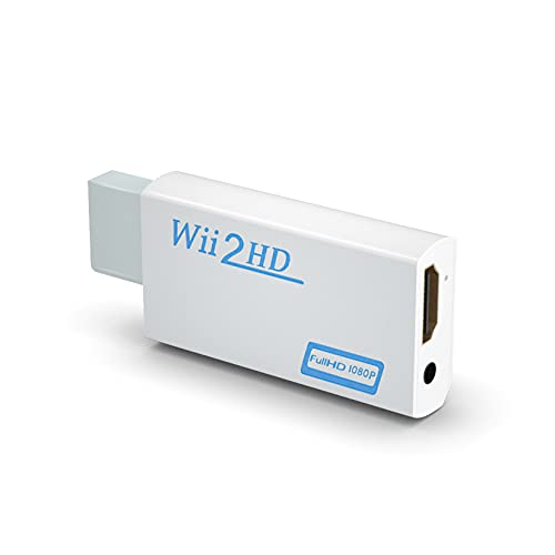 BolAAzuL Wii to HDMI Converter Wii to HDMI Adapter, Wii 2 HDMI Connector White Wii in HDMI Out Video Converter & 3.5mm Audio Output for Wii to HDMI HDTV Out