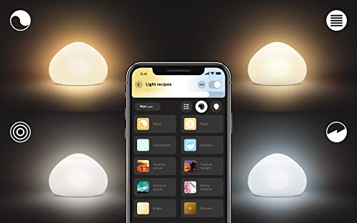 Philips Hue White Ambiance Wellner Dimmable LED Smart Table Lamp (Works with Alexa Apple HomeKit and Google Assistant)