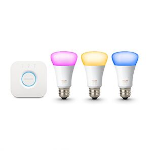 Philips Hue White and Color Ambiance 2nd Generation Smart Bulb Starter Kit (Older Model  3 A19 Bulbs and 1 Hub Works with Alexa  Apple HomeKit and Google Assistant)