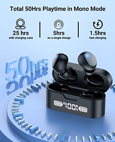 FEANS Wireless Earbuds P3 Bluetooth 5.3 Call Noise Cancelling Earbuds in Ear Headphones with Microphones LED Digital Display IPX5 Waterproof Earbuds for iPhone Android PC Laptop Sport Workout