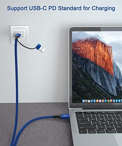 Basesailor USB C to USB C 100W Cable 10FT with USB Adapter,Nylon Fast Charging PD Charger Cord for MacBook Pro Mac,iPad 10 Air 5 4 Mini 6,Google Pixel,Steam Deck,Samsung Galaxy Note 20,S23 S20 S21 S22