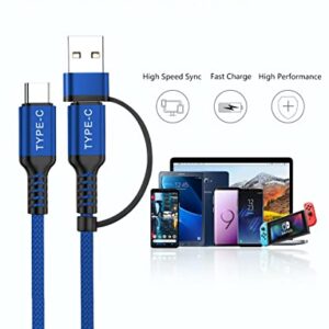 Basesailor USB C to USB C 100W Cable 10FT with USB Adapter,Nylon Fast Charging PD Charger Cord for MacBook Pro Mac,iPad 10 Air 5 4 Mini 6,Google Pixel,Steam Deck,Samsung Galaxy Note 20,S23 S20 S21 S22