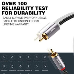 DUKABEL RCA to 3.5mm, 3.5mm to RCA Cable 2-Male RCA to AUX Cable Braided 1/8 to RCA Stereo Cable RCA Cable [24k Gold-Plated & Double-Shielded] -Top Series(4ft/1.2m)