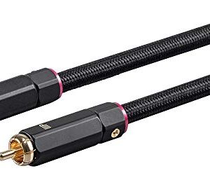 Monoprice Onix Series Digital Coaxial Audio/Video RCA Subwoofer CL2 Rated Cable, RG-6/U 75-ohm 12ft Black