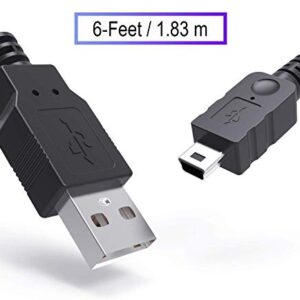 GPS Charger Cable, Ancable 6 Feet USB A Male to Mini 5 Pin Data Transfer Charging Cable Cord Compatible for Garmin Navigator Nuvi 50lm 2555lmt 2595lmt 40lm 1300 255w GPS System