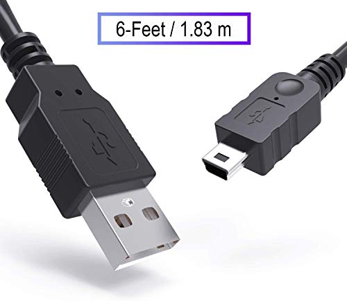 GPS Charger Cable, Ancable 6 Feet USB A Male to Mini 5 Pin Data Transfer Charging Cable Cord Compatible for Garmin Navigator Nuvi 50lm 2555lmt 2595lmt 40lm 1300 255w GPS System