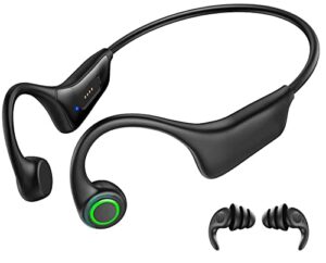 beartain bone conduction headphones, wireless open ear headphones bluetooth 5.0 with cool smart breathing light, ipx7 waterproof sweatproof workout headphones built-in mic for fitness sport