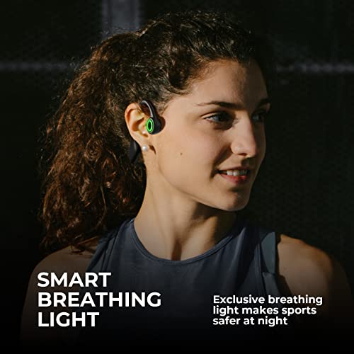 BEARTAIN Bone Conduction Headphones, Wireless Open Ear Headphones Bluetooth 5.0 with Cool Smart Breathing Light, IPX7 Waterproof Sweatproof Workout Headphones Built-in Mic for Fitness Sport