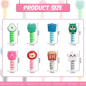 32 Pieces Colorful Cartoon Charger Cable Protectors USB Charger Cable Saver Silicone Animal Cable Buddies Flexible Cable Wire Protectors for Most Cellphone Data Lines (Cute Style,2 x 3 cm)