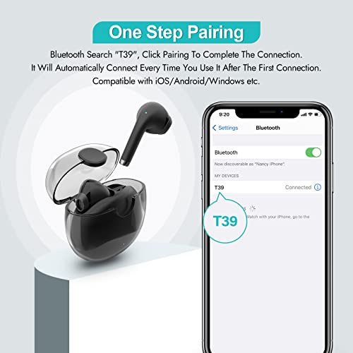 Andplay Wireless Earbuds, Bluetooth Earbuds,60H Playtime,Simple Fashion Earbuds,Waterproof and sweatproof,Bluetooth 5.1 Earbuds Deep Bass Sound,Touch Control,HiFi Stereo Sound,IPX6 Waterproof