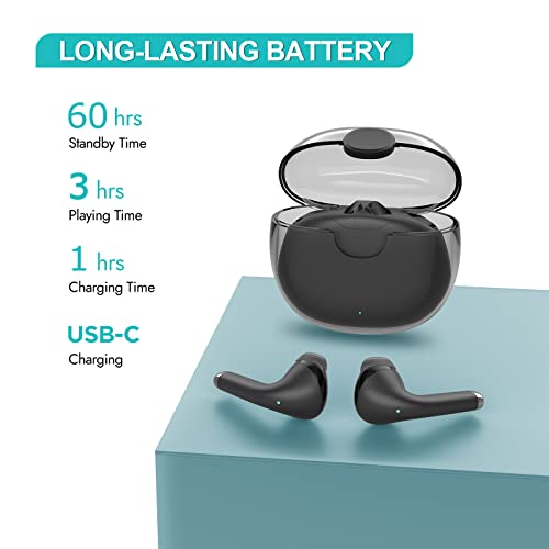 Andplay Wireless Earbuds, Bluetooth Earbuds,60H Playtime,Simple Fashion Earbuds,Waterproof and sweatproof,Bluetooth 5.1 Earbuds Deep Bass Sound,Touch Control,HiFi Stereo Sound,IPX6 Waterproof