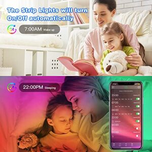 FONEWE 50ft LED Lights for Bedroom Music Sync LED Light Strips Color Changing Lights for Bedroom LED Strip Lights with APP and Remote Control