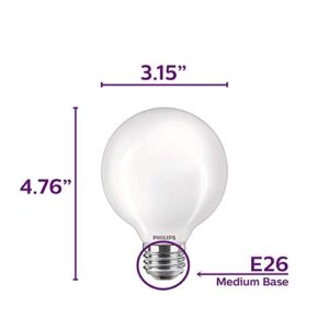 Philips LED Frosted Flicker-Free G25 Light Bulb, EyeComfort Technology, Non-Dimmable, 500 Lumen, Soft White Light (2700K), 5.5W=60W, E26 Base, 12-Pack