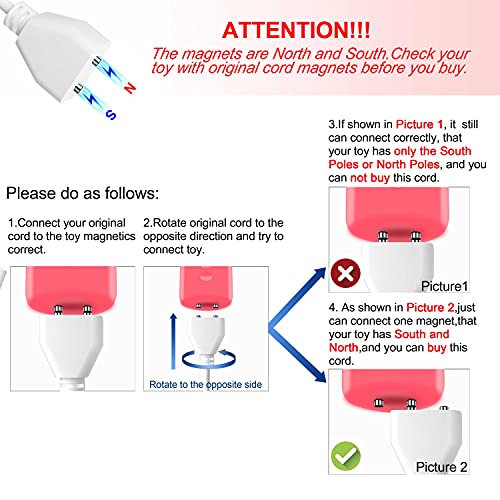 Magnetic USB DC Charger Cable Replacement Charging Cord 2Pack-(10MM/0.39Inch)