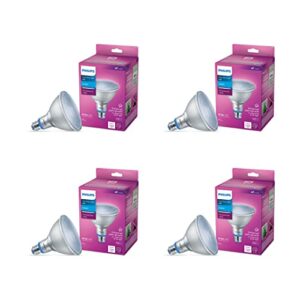 philips led plant grow light bulb par38, non-dimmable, eyecomfort technology, 1325 lumen, daylight (5000k), 15.5w=120w, e26 base, title 20 certified, (576462) 4-pack