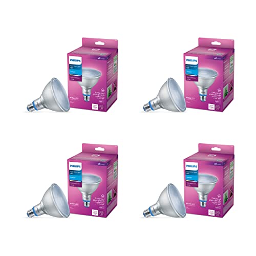 Philips LED Plant Grow Light Bulb PAR38, Non-Dimmable, EyeComfort Technology, 1325 Lumen, Daylight (5000K), 15.5W=120W, E26 Base, Title 20 Certified, (576462) 4-Pack