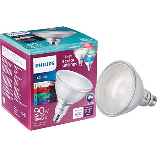 Philips LED Color Changing PAR38 Sceneswitch Light Bulb: 900-Lumens, 10-Watt (90-Watt Equivalent), E26 Medium Screw Base, 541136