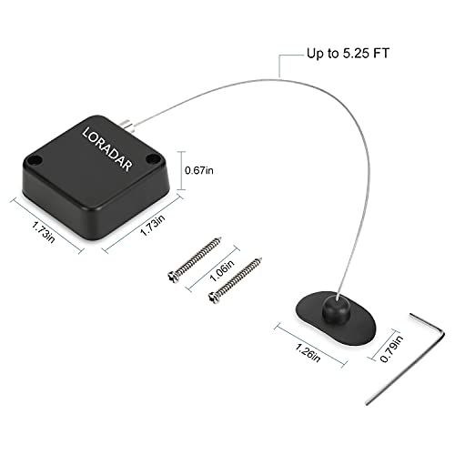 LORADAR Retractable Cable Lock with Double-Sided Adhesive, Remote Control Security Lock , Remote Control Anti-Lost Rope for TV, DVD, Hardware Cable Lock ，No More Searching for The TV Remote .