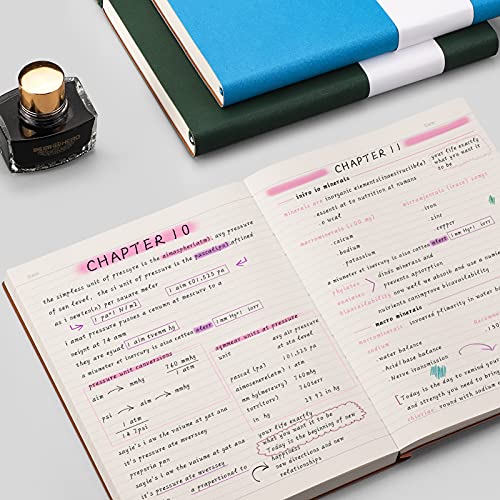 AHGXG Lined Journal Notebook - 320 Numbered Pages Large B5 Thick Journal for Women, 100gsm Thick College Ruled Paper, Faux Leather Softcover, for Work School, 7.6'' X 10''-Pink