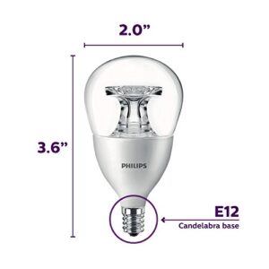 Philips LED Dimmable A15 Soft White Light Bulb with Warm Glow Effect 450-Lumen, 2700-2200-Kelvin, 5.5-Watt (40-Watt Equivalent), E12 Base, Clear, 4-Pack