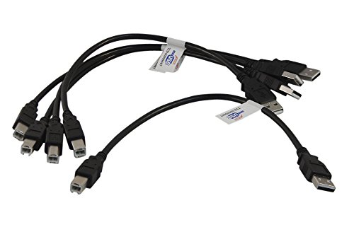 5 Pack of Your Cable Store Black 1 Foot USB 2.0 Male A to Male B Printer/Scanner Cables