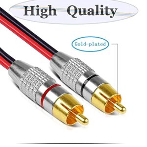 RCA Connector to Speaker Wire Adapter, Csk 2PCS Speaker Cable Bare Wire to RCA Male Plug Adapter Audio Open End for Amplifiers Speaker(3ft)