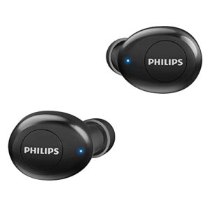 Philips T2205 In-ear True Wireless Headphones with IPX4 Splash Resistant, Super-small Portable Charging Case, Built-in Microphone, Up to 12 Hours (4+8) Playtime, Works with Voice Assistants, TAT2205BK