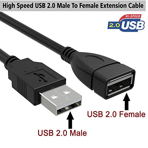 SaiTech IT 4 Pack (15cm - 6inch) Adjustable Flexible USB 2.0 Male to Female Extension Plug / Socket Adapter Cable - Worlds Shortest USB 2.0 Extension Cable