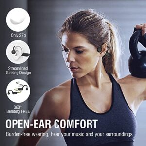 Bone Conduction Headphones, Open Ear Headphones Wireless, Air Conduction Bluetooth Headset with Mic, 6D Stereo Sound, 8Hrs Playtime for Sports, Running, Cycling, Gym