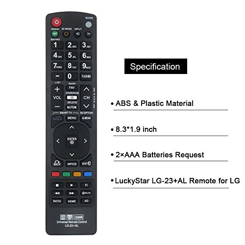 Nettech New LG AKB72915239 Universal Remote Control for All LG Brand TV, Smart TV - 1 Year Warranty(LG-23+AL)