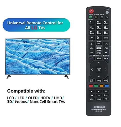 Nettech New LG AKB72915239 Universal Remote Control for All LG Brand TV, Smart TV - 1 Year Warranty(LG-23+AL)