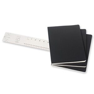 Moleskine Cahier Journal, Soft Cover, XL (7.5" x 9.5") Ruled/Lined, Black, 120 Pages (Set of 3)