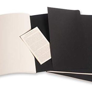 Moleskine Cahier Journal, Soft Cover, XL (7.5" x 9.5") Ruled/Lined, Black, 120 Pages (Set of 3)