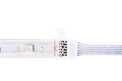 Litcessory 6-Pin to Cut-End Extension Connector for Philips Hue Lightstrip Plus (2in, 4 Pack, White - Standard 6-PIN V3)