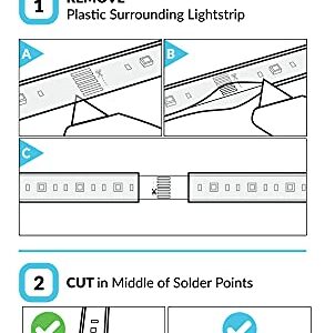 Litcessory 6-Pin to Cut-End Extension Connector for Philips Hue Lightstrip Plus (2in, 4 Pack, White - Standard 6-PIN V3)