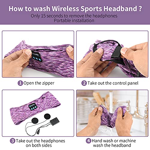 Sleep Headphones wireless Headband,Upgrade Wireless Music Sport Headbands with Ultra-Thin HD Stereo Speakers for side Sleepers,Air Travel, Meditation,Relaxation and Sport