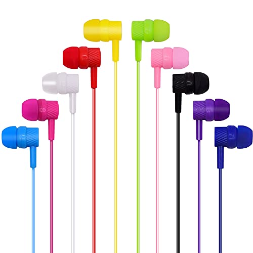 ZXQZYM Bulk Earbuds 30Pack for Classroom,Wholesale Earbuds Headphones Earphones for Kids,Individually Bagged,Perfect for Students,Schools,Hospitals,Hotels,Library,Museums Multi Colored