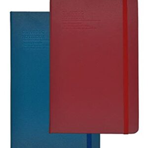 Hardcover Classic Notebook, 2 Pack, Journal, Total 240 Sheets/480 Pages, Perfect Notebooks for Work, Travel, College, Business