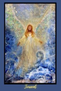 journal: colorful, spiritual, religious angel on journal, notebook, diary