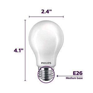 Philips LED A19 Light Bulb, Non-Dimmable, 800 Lumen, Soft White Light (2700K), 10W=60W, E26 Base, Pack of 24