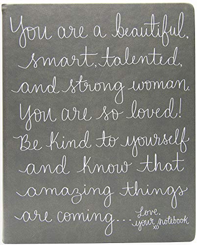 Eccolo Dayna Lee Collection Grey “Love, Your Notebook” 8x10" Inspiring Hardcover Journal/Notebook, 256 Acid-Free Lined Pages