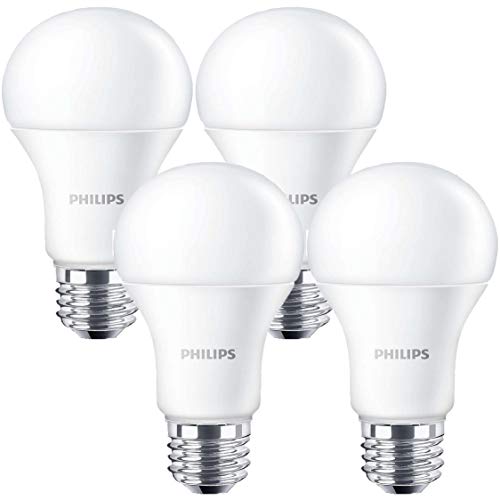 Philips LED Non-Dimmable A21 Light Bulb: 1500-lumen, 5000-Kelvin, 18-Watt (100-Watt Equivalent), E26 Base, Frosted, Daylight, 4-Pack (Title 20 Compliant)