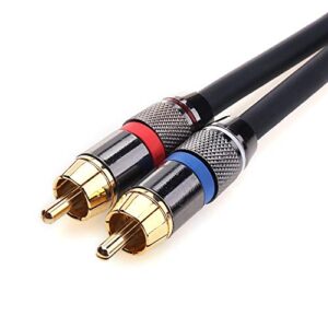 TISINO RCA to 1/4 Cable, Quarter inch TRS to RCA (1/4 Stereo to 2 RCA) Audio Y Splitter Cable Insert Cable - 10 feet/3 Meters