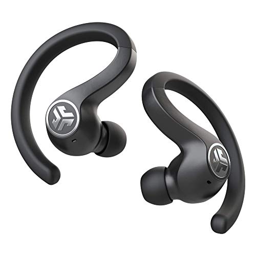 JLab Audio JBuds Air Sport True Wireless Bluetooth Earbuds + Charging Case - Black - IP66 Sweat Resistance - Class 1 Bluetooth 5 (Renewed)